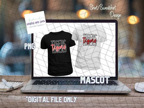 Tigers Red Mascot Spirit Tall Cursive T Shirt Sweatshirt Word Png