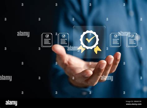 Quality Control Icon With Verified Documents Representing Standard Assurance Document