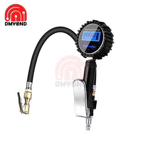 디지털 압력 게이지가 있는 에어 타이어 팽창기 자동차 트럭 200 Psi 에어 척 호스 피스톨 타입 자동차 압력 게이지압력계 Aliexpress