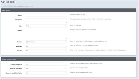 Configure Job Fields
