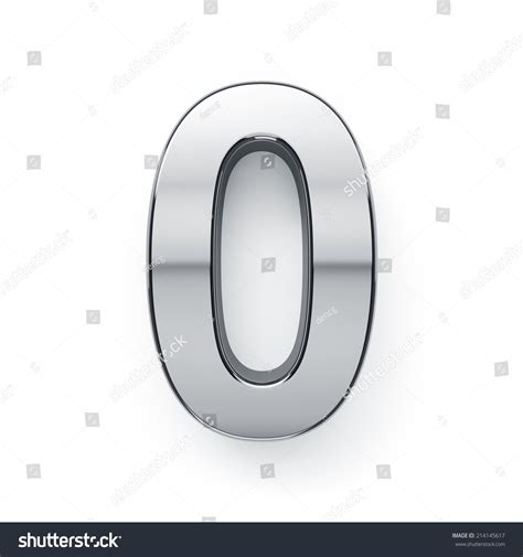 D Render Metallic Digit Zero Symbol Stock Illustration Shutterstock