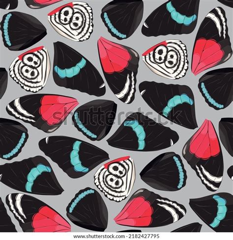 Butterfly Moth Wings Vector Seamless Pattern Stock Vector Royalty Free 2182427795 Shutterstock