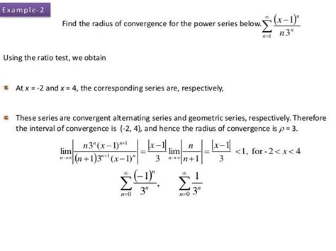 Power Series And Radius Of Convergence