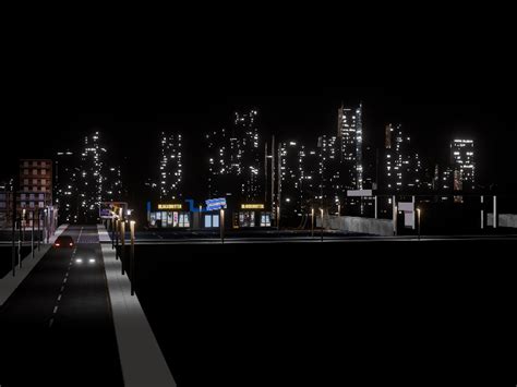 Made A Janky Procedural Pre Rendered Background To Make The City Im Building Look A Bit Bigger