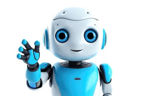 Premium Photo Cute Greeting Robot Isolated On White Background
