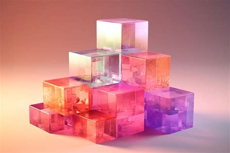 Premium AI Image A Collection Of Cubic Elements Stacked One Over The Other