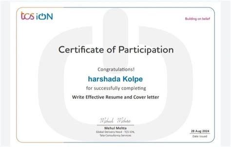 Tcsion Skillbuilding Career Harshada Kolpe