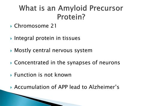 Ppt Amyloid Amyloid Precursor Proteins And Alzheimers Powerpoint Presentation Id 2121039