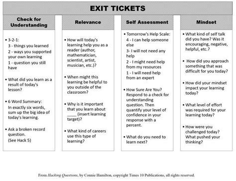 Pin On Exit Cards Ideas