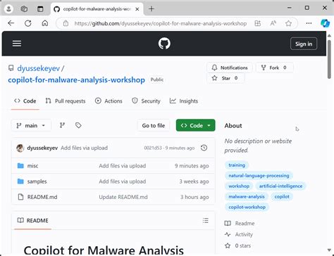 Github Dyussekeyevcopilot For Malware Analysis Workshop Self Guided Workshop On Malware