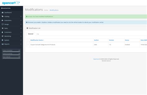 OpenCart Coupon Exclude Products Categories