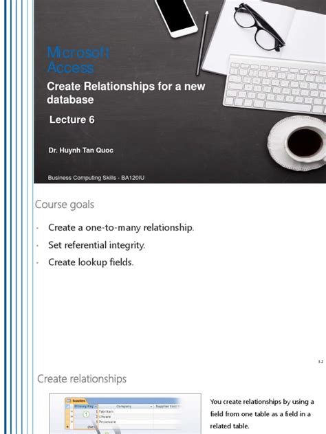 Lecture 6 Access Create Relationships Pdf Relational Database