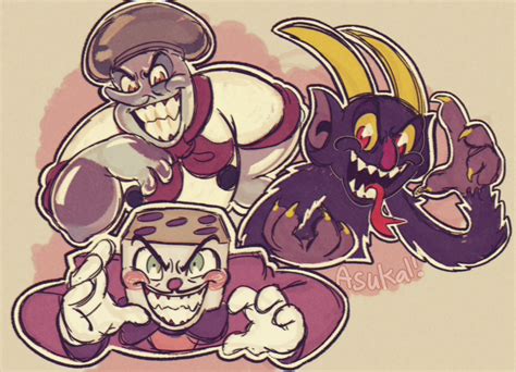 Cuphead villains!! [art by me] : r/Cuphead