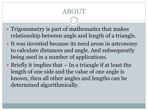 Applications Of Trigonometry Pptx