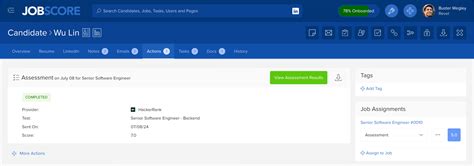 HackerRank Assessment Integration JobScore