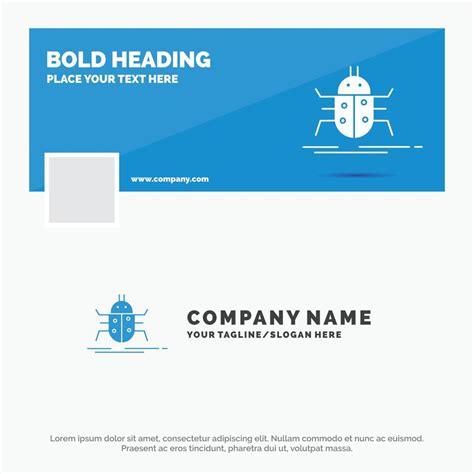 Blue Business Logo Template For Bug Bugs Insect Testing Virus Facebook Timeline Banner