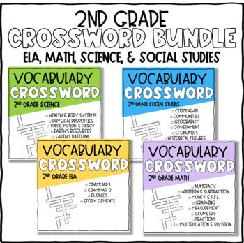 2nd Grade Crossword Puzzle Bundle By Puzzle Playground K 5 TPT