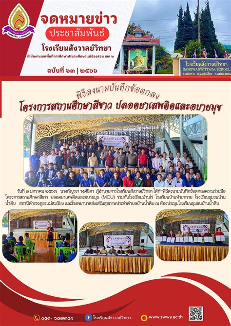 วันที่ ๒ มกราคม โรงเรียนสังวาลย์วิทยา ต แม่เหาะ สพป มส 2