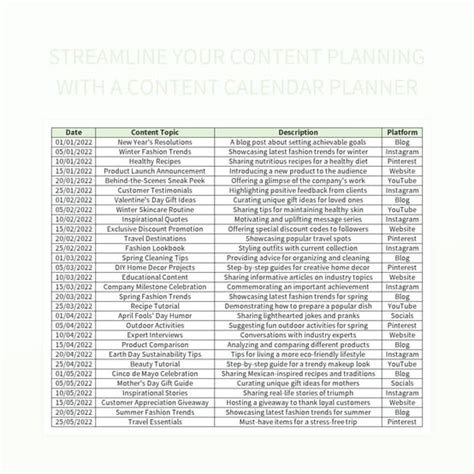 Free Content Calendar Templates For Google Sheets And Microsoft Excel Slidesdocs