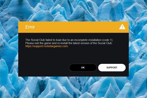 social club failed to start installation code 1 [fix]