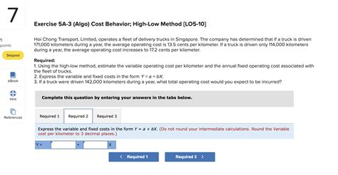 solved exercise 5a 3 algo cost behavior high low method