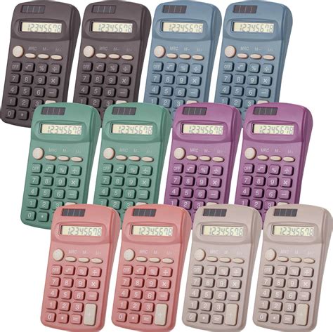 Tellegloww 12 Pcs Operation Christmas Pocket Size Solar Calculators Bulk For