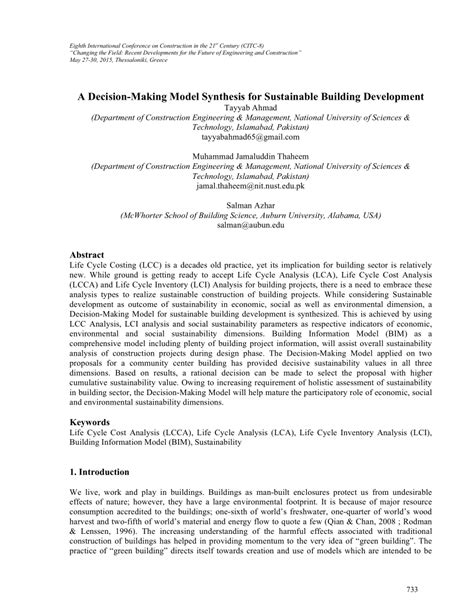 Pdf A Decision Making Model Synthesis For Sustainable Building Development
