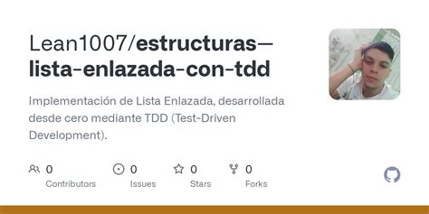 Github Lean1007estructuras Lista Enlazada Con Tdd Implementación