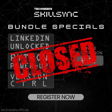 Techneeks 🌟 Bundle Sold Out 🌟 A Huge Thank You To Everyone Who Supported Our Skillsync Bundle