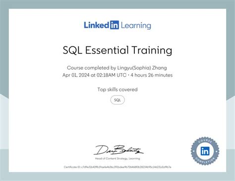 Lingyusophia Zhang On Linkedin Certificate Of Completion