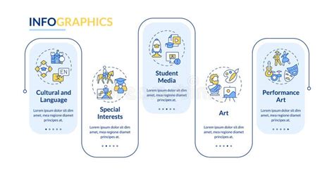 Colorful Extracurricular Activities Layout With Line Icons Stock Illustration Illustration Of