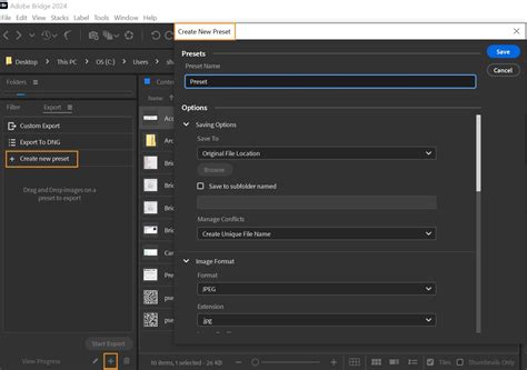 Export Panel