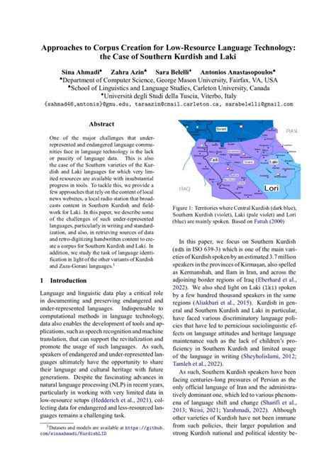 Approaches To Corpus Creation For Low Resource Language Technology The