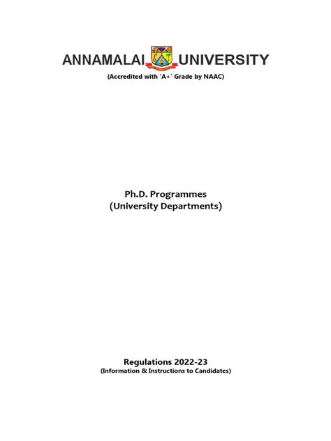 Phd Department Prospectus Pdf Doctor Of Philosophy Course Credit