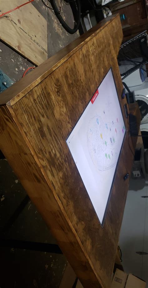 Dnd Table With A 50 Tv Mounted In The Middle My First Woodworking