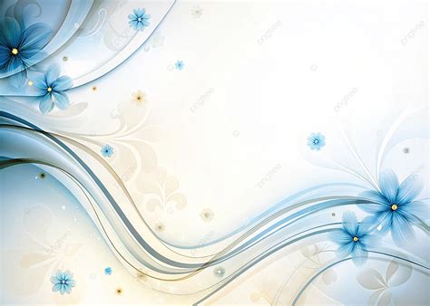 꽃무늬가 있는 추상적인 푸른 파도 꽃무늬 디자인 푸른 미학 골드 악센트 배경 일러스트 및 사진 무료 다운로드 Pngtree