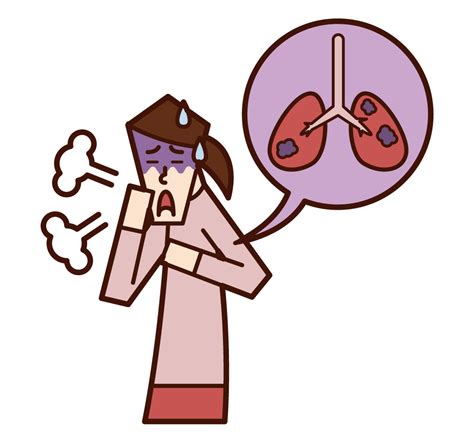 폐암과 폐 질환 여성의 그림 무료 일러스트 소재집 Kukukeke