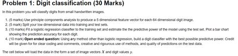 Solved Problem Digit Classification Marks In This Chegg