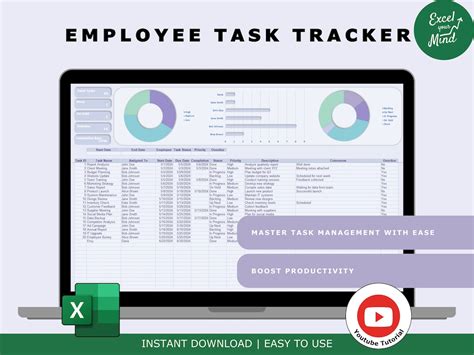 Employee Task Tracker Excel Priority Status Chart Staff Management Template Project Planner
