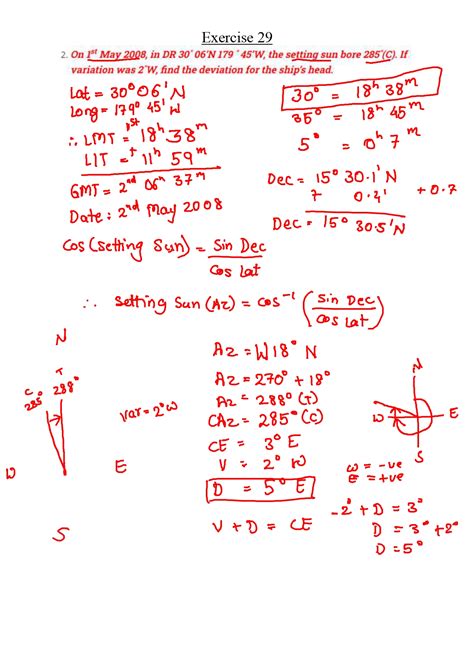 Exercise 29 Q2 Practical Navigation