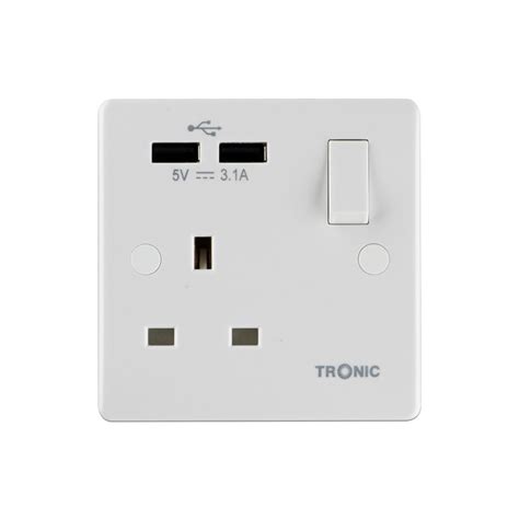 Single Switch Socket With 2xusb Tronic Uganda Limited