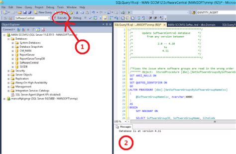update the database manually