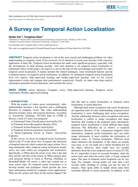 Pdf A Survey On Temporal Action Localization