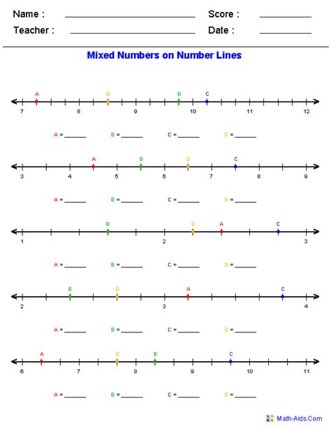 Number Line Worksheets 3rd Grade Printable Word Searches