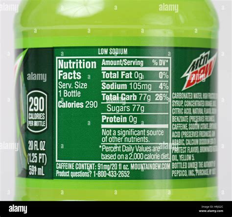 Ingredients Label For Soda