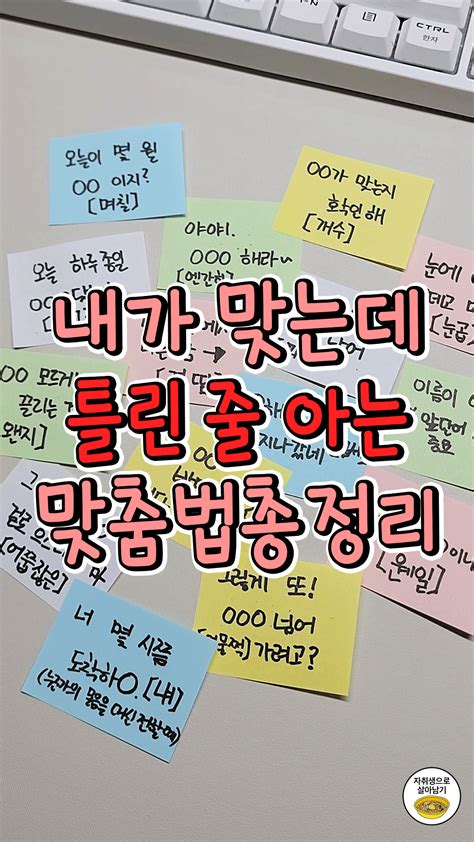분명 내가 맞는데 다 틀린 줄 아는 맞춤법 총정리‼ 오늘의 숏 Beta