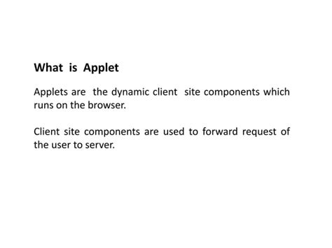Applet In Java Ppt