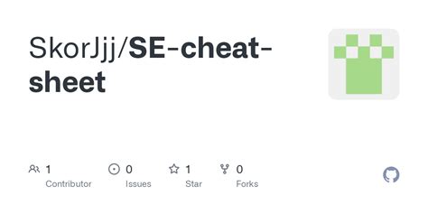 GitHub SkorJjj SE Cheat Sheet