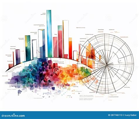 Data Visualization Chart Diagram Colorful Illustration With White Background Stock Illustration