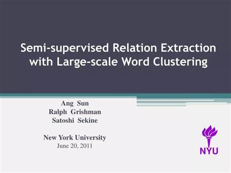 ppt semi supervised relation extraction with large scale word